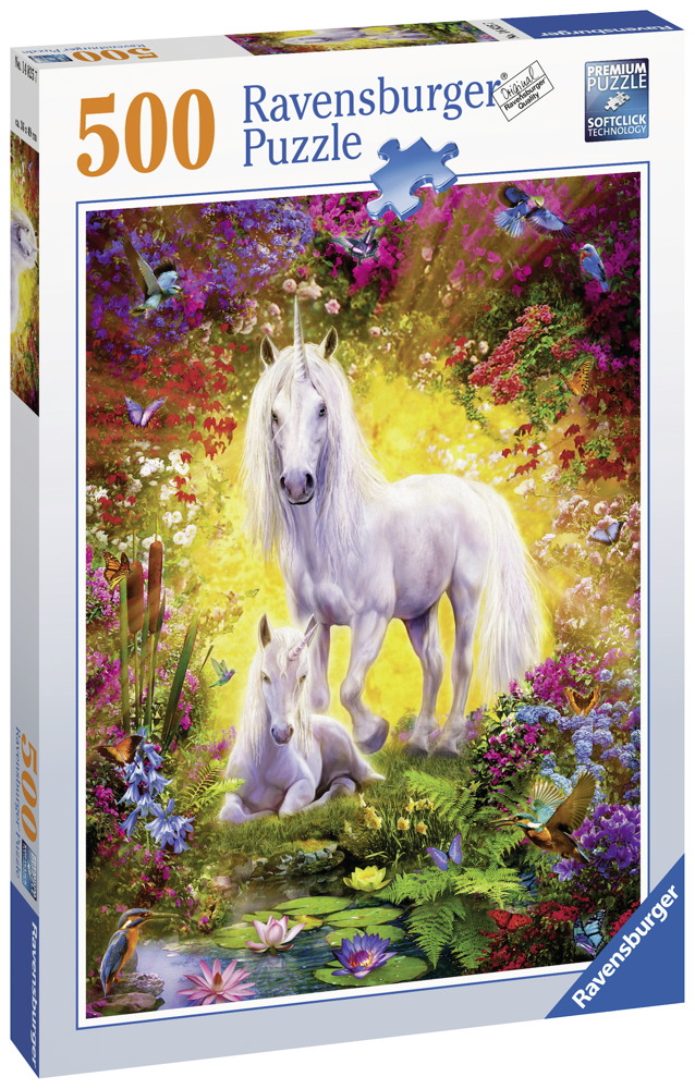500 Teile Ravensburger Puzzle Einhorn mit Fohlen 14825