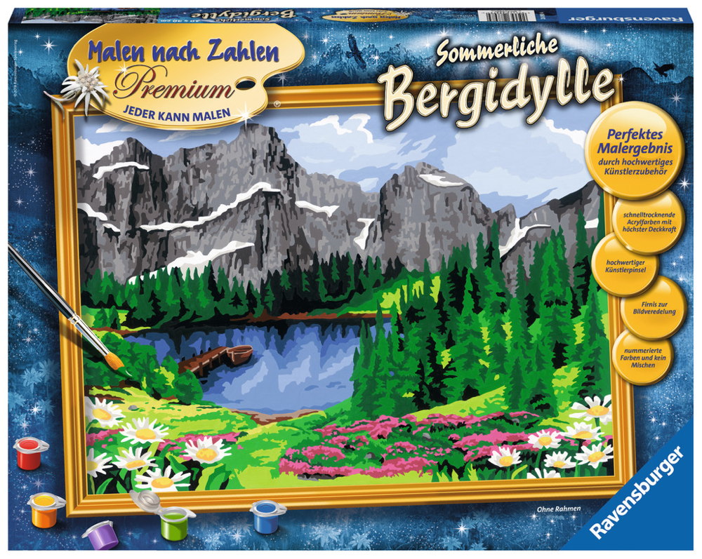 Ravensburger Malen nach Zahlen Premium Serie B Sommerliche Bergidylle 28898