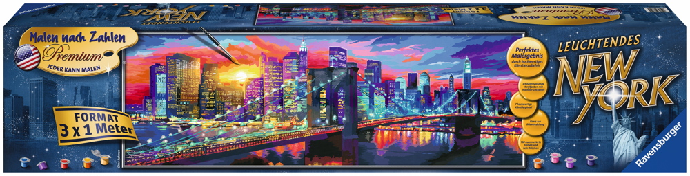Ravensburger Malen nach Zahlen Premium Sonderserie Leuchtendes New York 3 x 1 Meter 28899