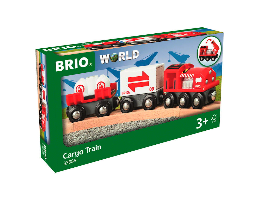 Brio World Eisenbahn Zug Großer Güterzug mit Frachtladung 7 Teile 33888
