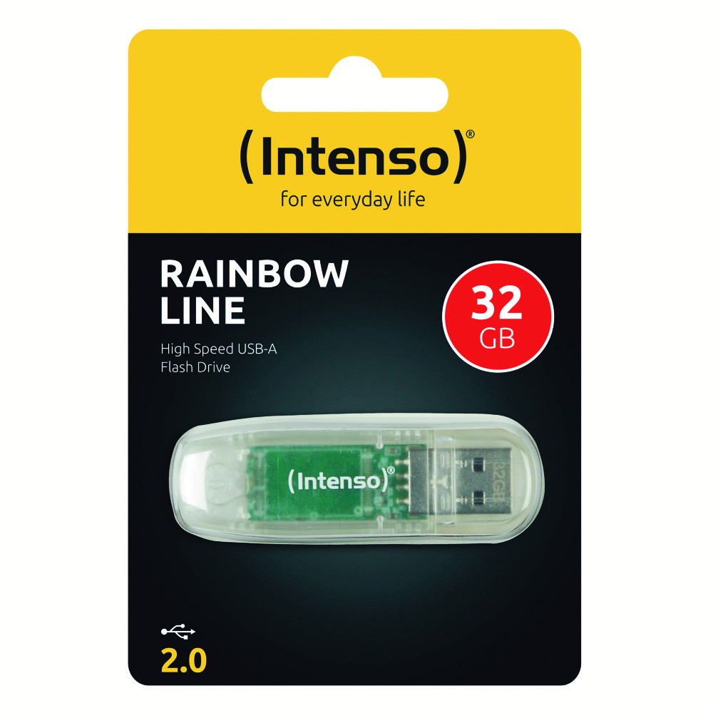 Intenso USB Stick 32GB Speicherstick Rainbow Line transparent
