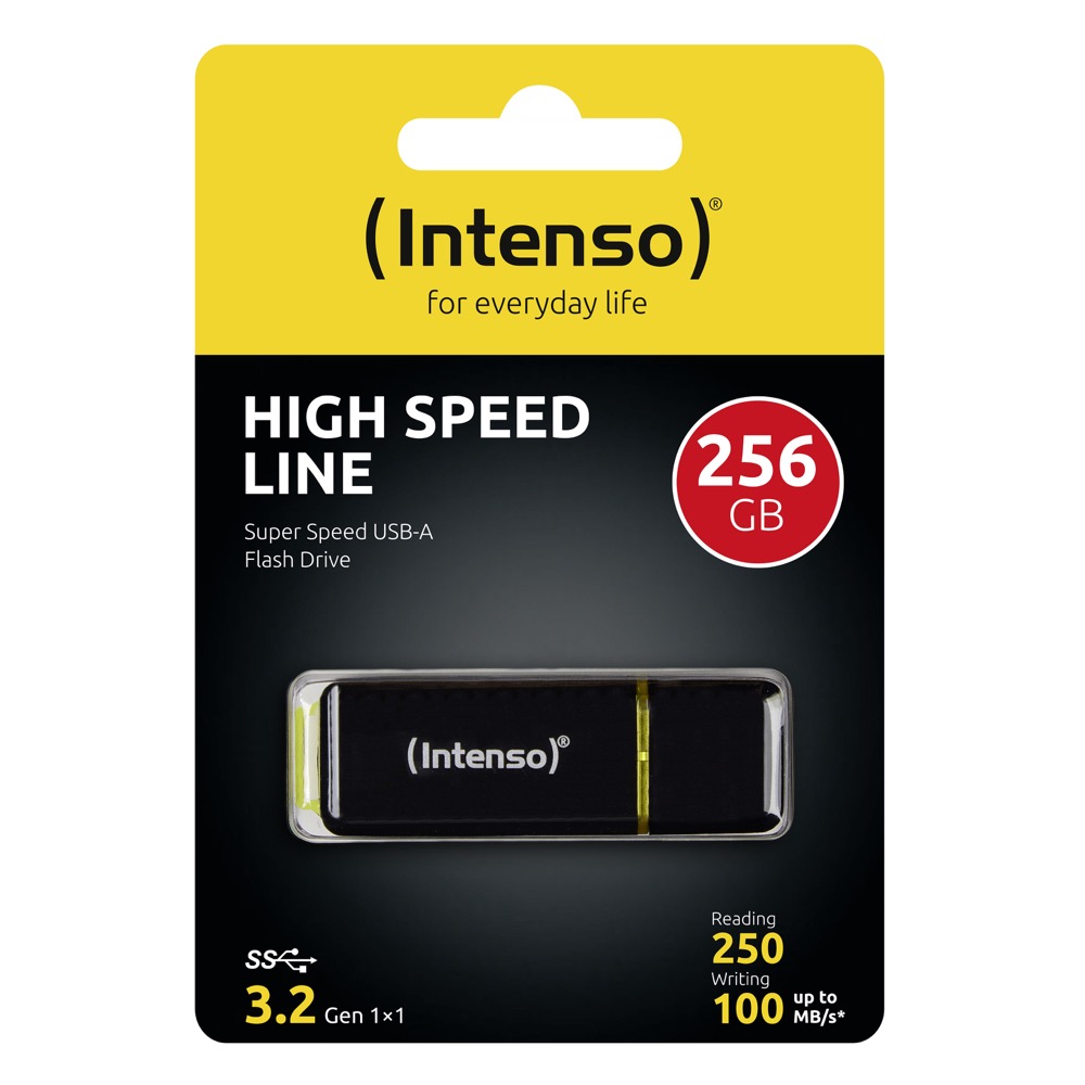 Intenso USB Stick 256GB Speicherstick High Speed Line schwarz USB 3.1