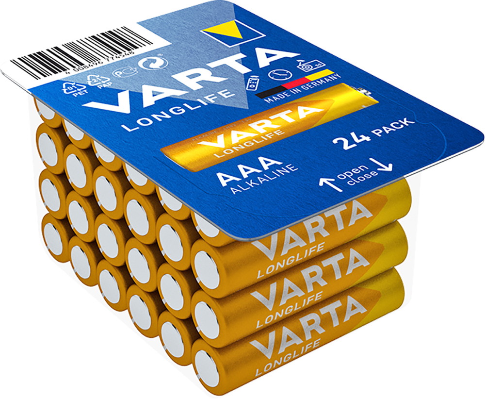 24 Varta 4103 Longlife AAA / Micro Alkaline Batterien in 24er Box