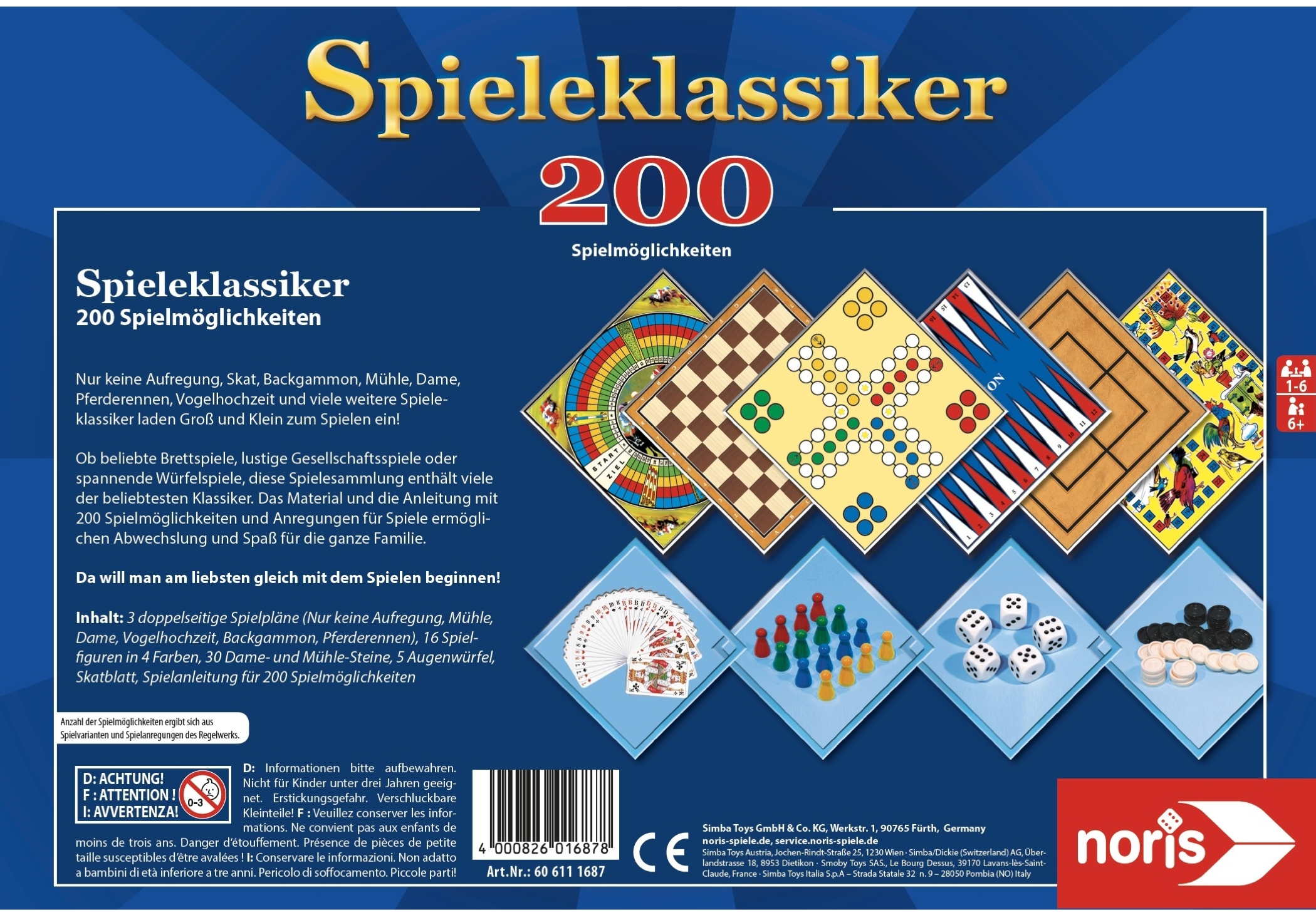 Noris Familienspiel Spielesammlung Spieleklassiker - 200 ...