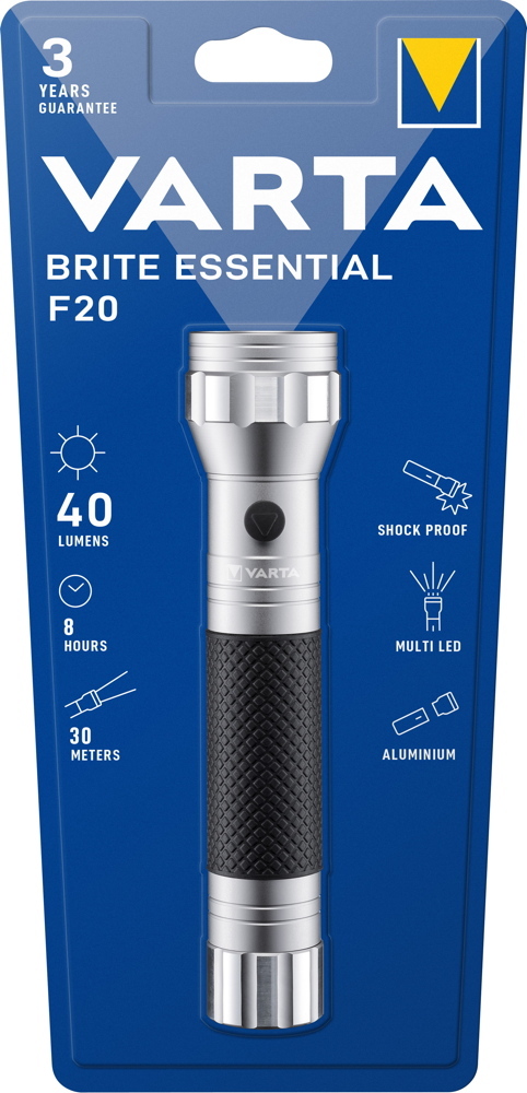 Varta Taschenlampe LED Brite Essential F20 exkl. 2x C Batterien 15618