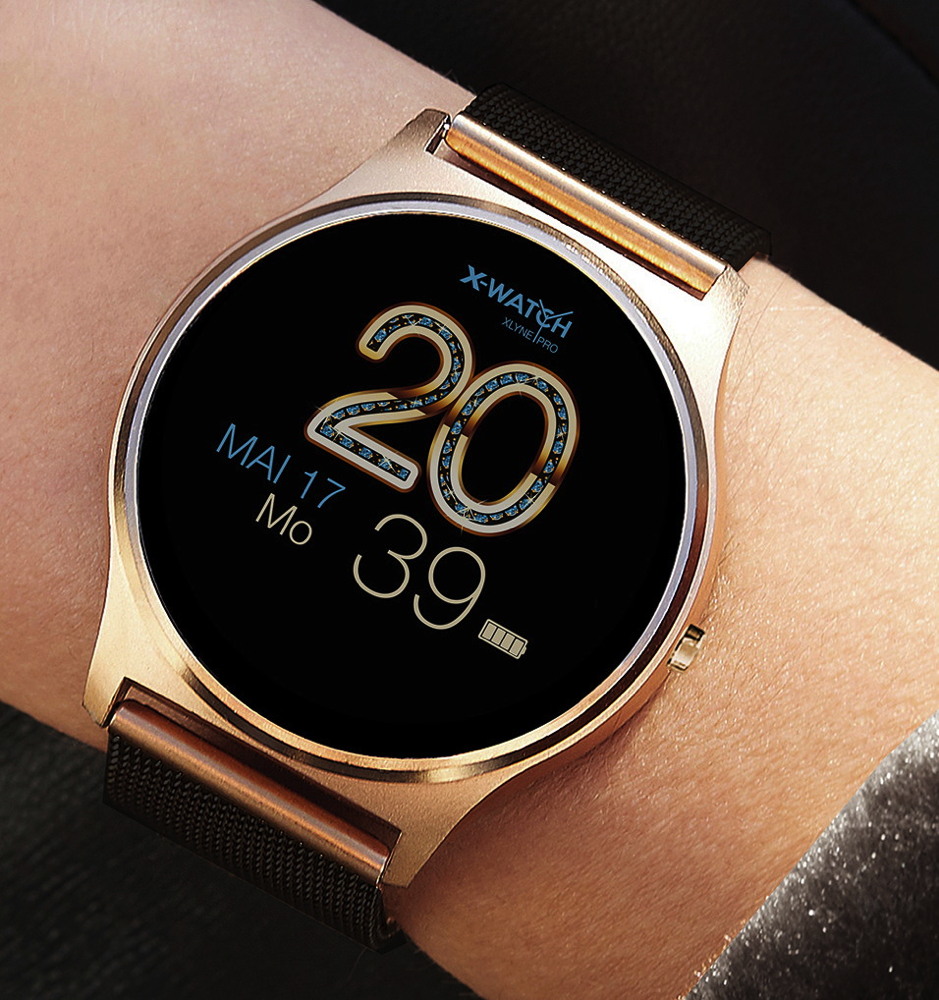 Xlyne Pro Smartwatch X-Watch Joli XW Pro Android IOS schwarz gold