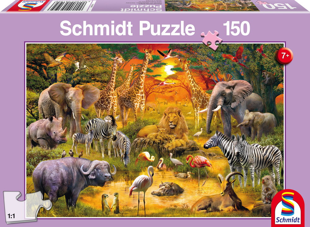 150 Teile Schmidt Spiele Kinder Puzzle Tiere in Afrika 56195