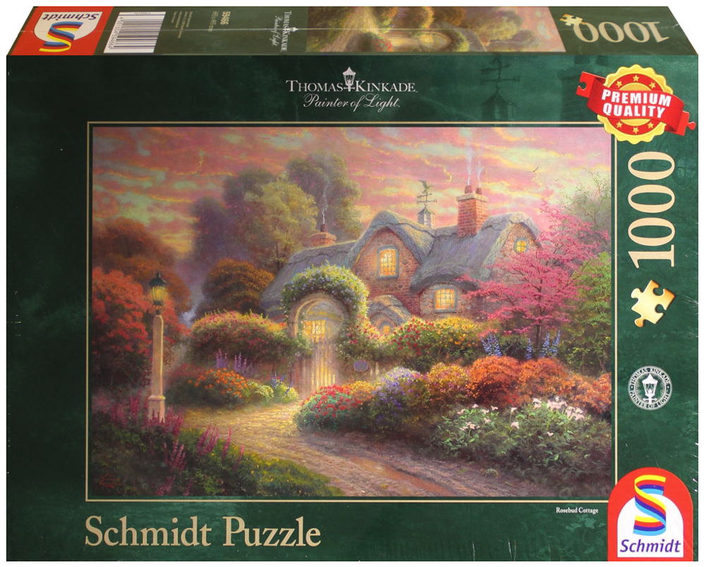 1000 Teile Schmidt Spiele Puzzle Thomas Kinkade Cottage im Rosengarten ...