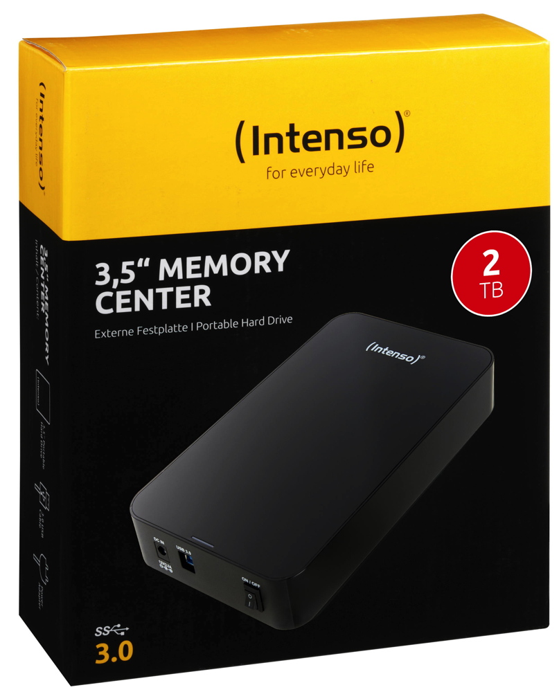 Intenso HDD externe Festplatte Memory Center 3,5 Zoll 2TB USB 3.0 schwarz