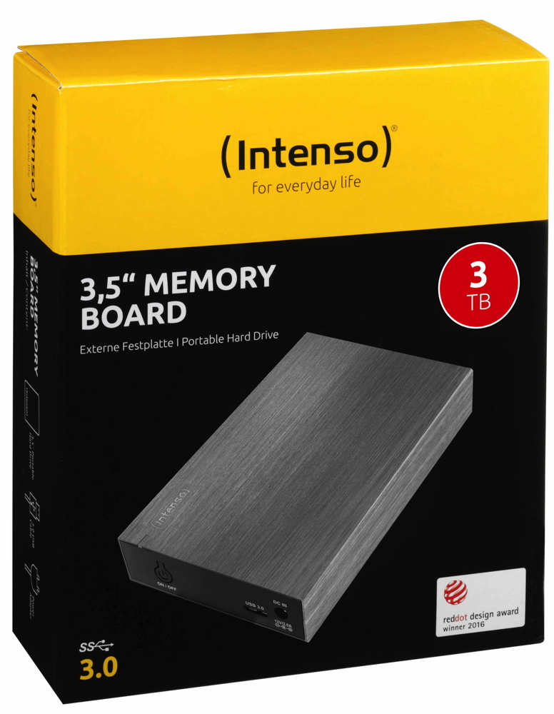 Intenso HDD externe Festplatte Memory Board 3,5 Zoll 3TB USB 3.0 schwarz