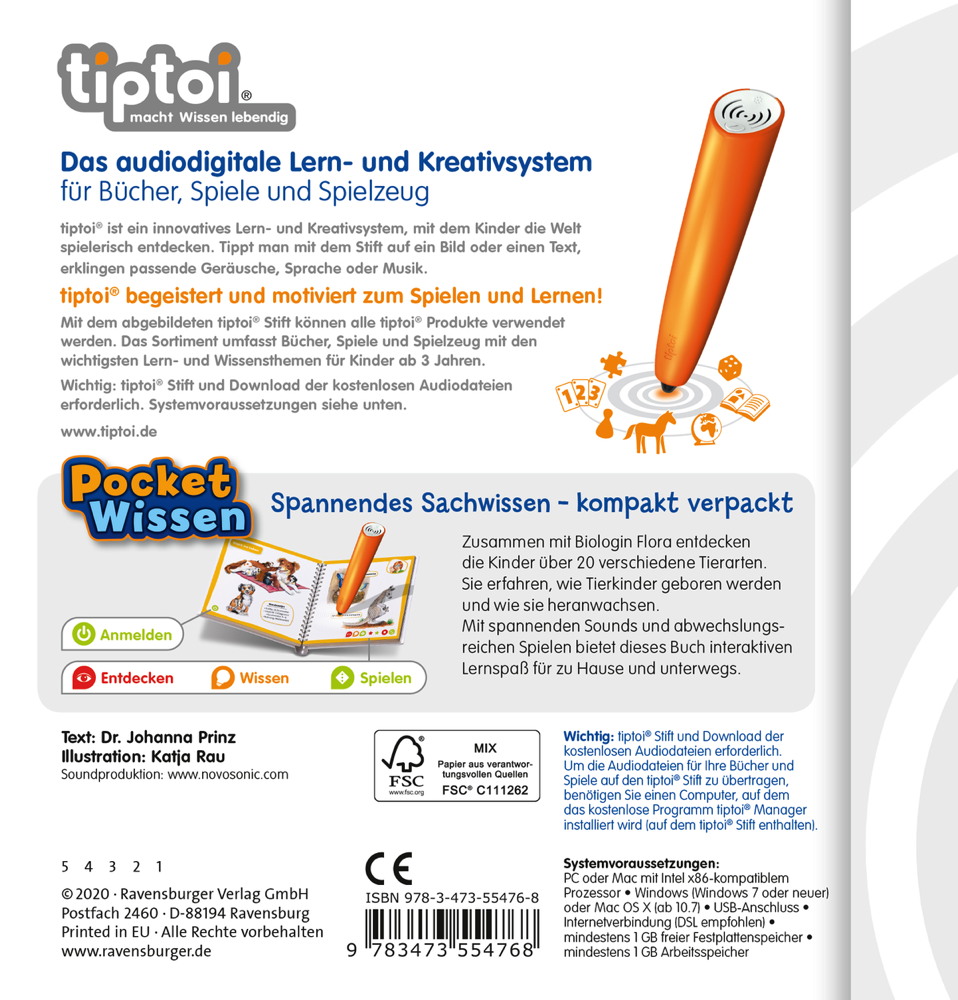Ravensburger tiptoi Buch Pocket Tierkinder 55476