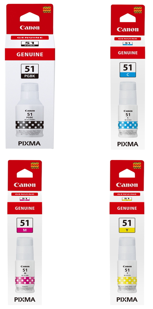 4 Canon Tintenbehälter Tinte GI-41 PGBK / C / M / Y Multipack
