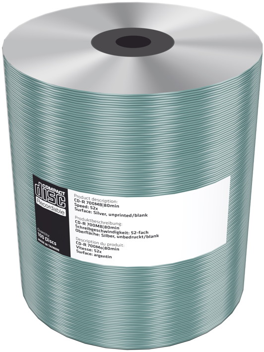 100 Mediarange Rohlinge CD-R silver blank 80Min 700MB 52x Shrink