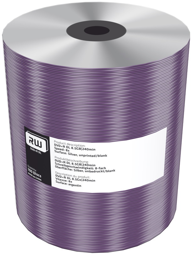 100 Mediarange Rohlinge DVD+R Double Layer silver blank 8,5GB 8x Shrink