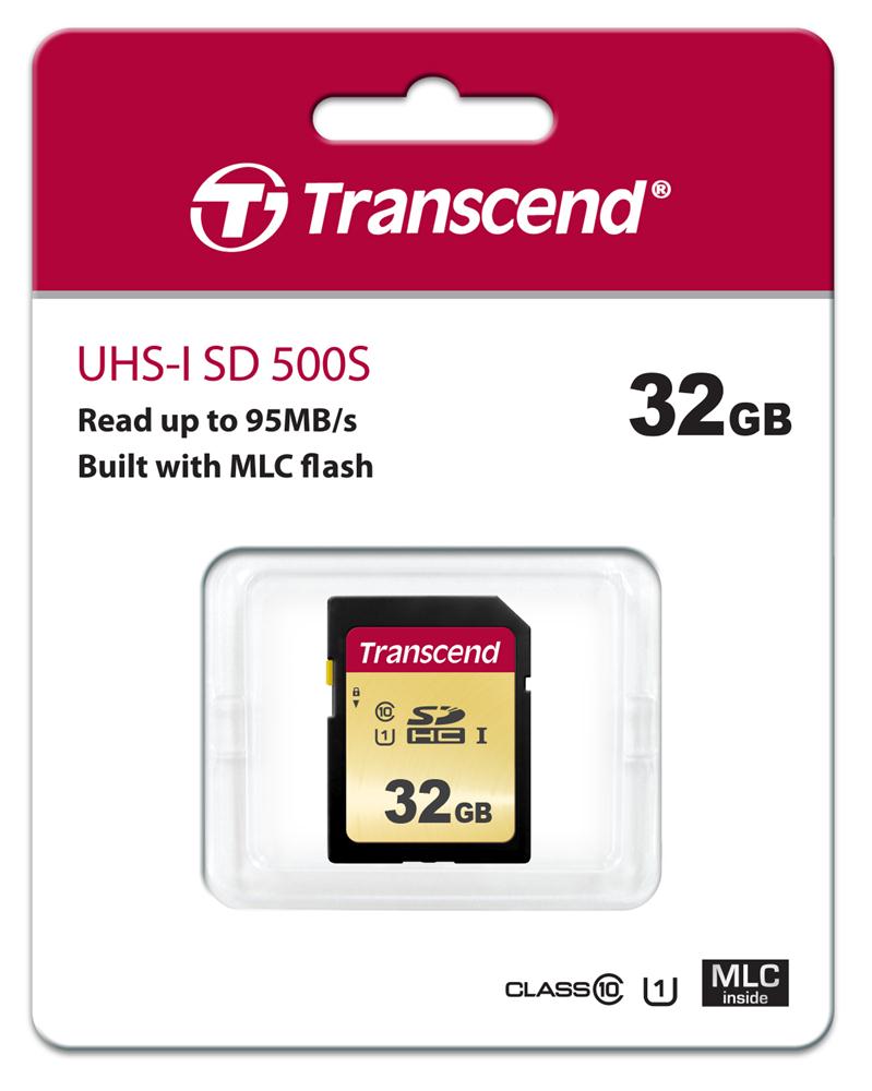 Transcend SDHC Karte 32GB Speicherkarte 500S UHS-I U1 Class 10