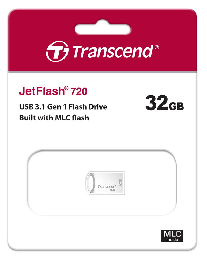 Transcend USB Stick 32GB Speicherstick JetFlash 720 silber Mini USB 3.1