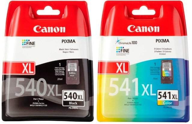 2 Canon ORIGINAL Tintenpatrone PG-540XL / CL-541XL Multipack