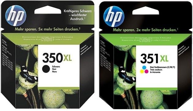 2 HP Druckerpatronen Tinte Nr. 350 XL BK / Nr. 351 XL tri-color Multipack