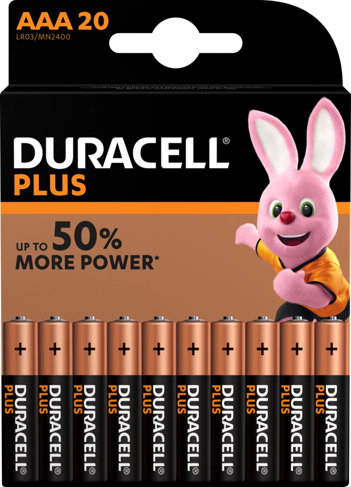20 Duracell Plus AAA / Micro / MN2400 Alkaline Batterien im 20er Blister