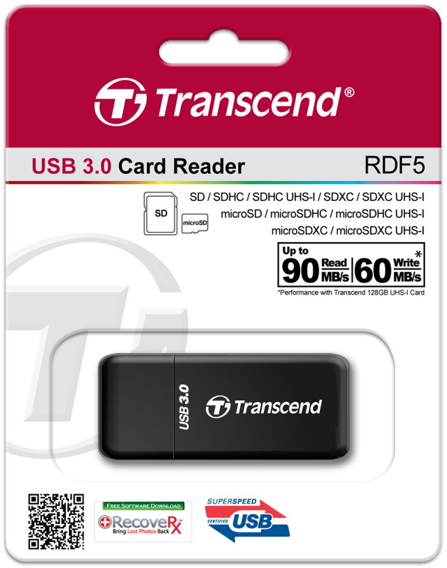 Transcend Card Reader RDF5 Micro Card SD / SDHC / SDXC UHS-I schwarz ...